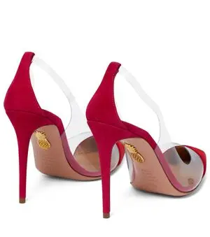 AQUAZZURA Naked 105 Pvc And Suede Pumps