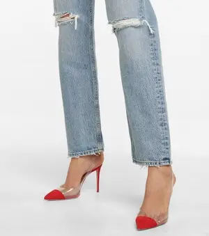 AQUAZZURA Naked 105 Pvc And Suede Pumps