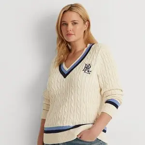 Ralph Lauren Cable-knit Cricket Sweater - Masc Crm/bl Lch/fr Navy