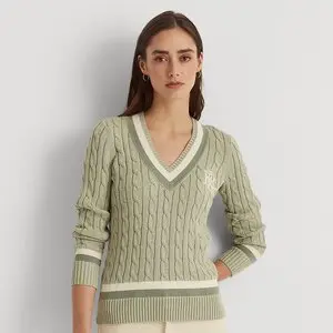 Ralph Lauren Cable-Knit Cricket Sweater Sage