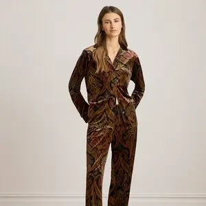 Ralph Lauren Paisley Velvet Sleep Set - Multi Paisley