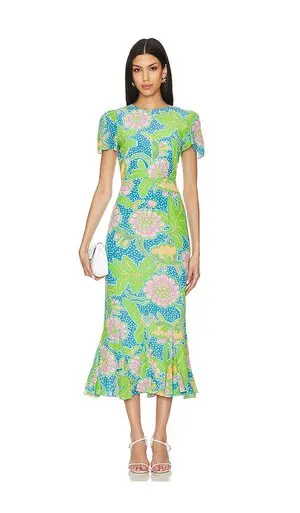 Rhode Lulani Dress In Blue Psychedelic Flower - 40% Off | Editorialist