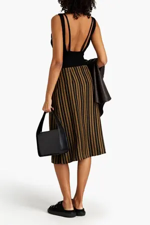 RAG & BONE Rag & Bone Mandy Striped Satin Twill Midi Skirt