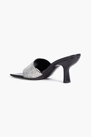 By Far Dylan Crystal-embellished Metallic Leather Mules Metallic