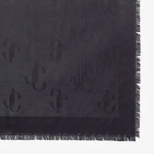 JIMMY CHOO Emani Silk And Wool Jacquard Shawl - Black