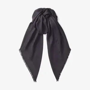 JIMMY CHOO Emani Silk And Wool Jacquard Shawl S200 Black
