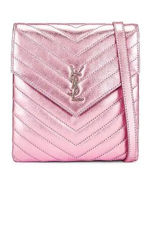 Saint Laurent Double Flap Bag In Pink