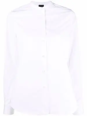 Aspesi Band-collar Cotton Shirt - White