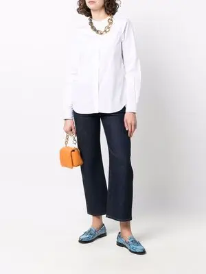 Aspesi Band-collar Cotton Shirt - White