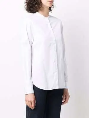 Aspesi Band-collar Cotton Shirt - White