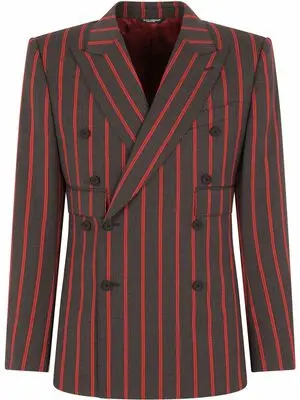 Dolce & Gabbana Sicilia-fit Pinstriped Double-breasted Suit - Black