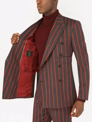 Dolce & Gabbana Sicilia-fit Pinstriped Double-breasted Suit - Black