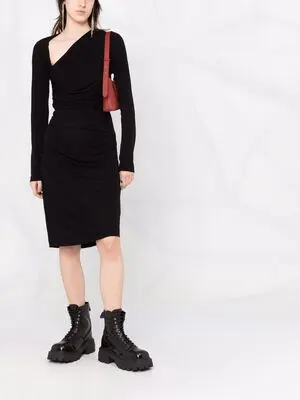 Dsquared2 Asymmetric-neck Ruched Dress