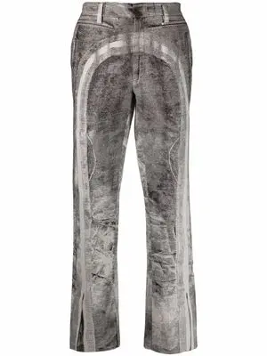 DIESEL® Trompe L'oeil Print Straight-leg Jeans - Grey
