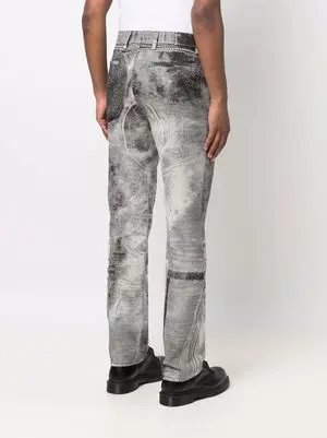 DIESEL® Trompe L'oeil Print Straight-leg Jeans