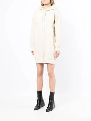 Off-White Diag-stripe Print Sweatshirt Dress - Neutrals