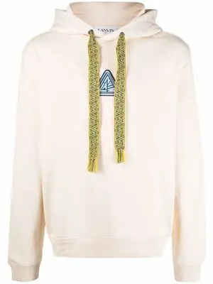 LANVIN Logo Print Hoodie - Neutrals