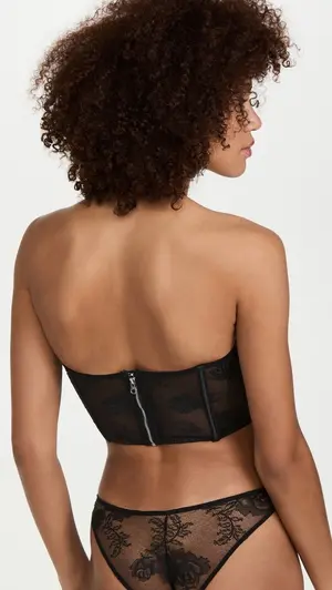 FLEUR DU MAL Bouquet Lace Cheeky Panties - Black