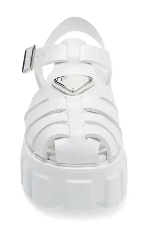 Prada Monolith Platform Fisherman Sandal - Bianco