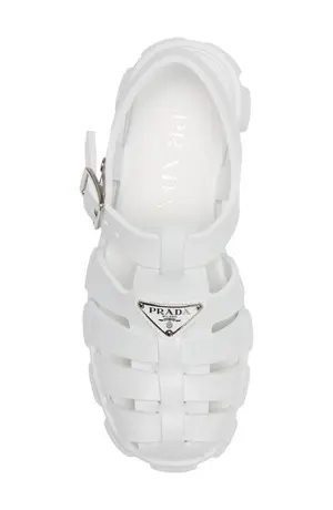Prada Monolith Platform Fisherman Sandal - Bianco