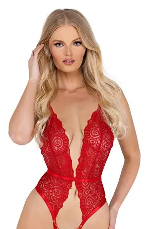 ROMA CONFIDENTIAL Plunge Lace Teddy