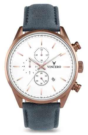 VINCERO Vincero Chrono S Chronograph Strap Watch Copper/ Slate Blue