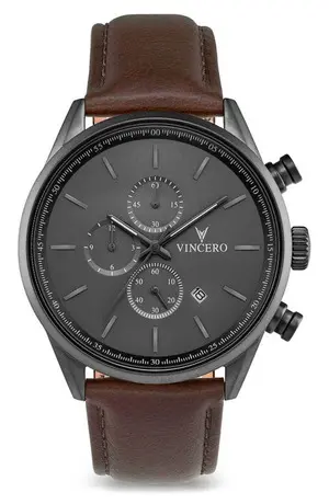 VINCERO Chrono S Chronograph Strap Watch - Gunmetal/walnut