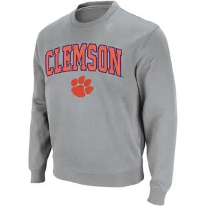 COLOSSEUM Clemson Tigers Arch & Logo Crew Neck Sweatshirt