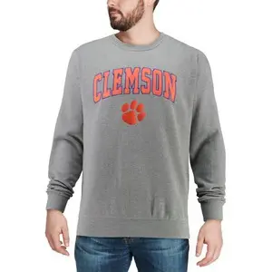 COLOSSEUM Clemson Tigers Arch & Logo Crew Neck Sweatshirt