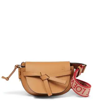Loewe Gate Mini Leather Crossbody Bag Brown