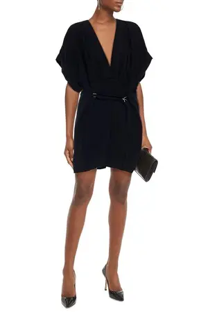 IRO PARIS Danube Belted Stretch-crepe Mini Dress