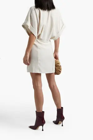 IRO PARIS IRO Danube Belted Stretch-Crepe Mini Dress - Ecru