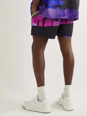 Valentino Garavani Straight-leg Printed Cotton-twill Shorts