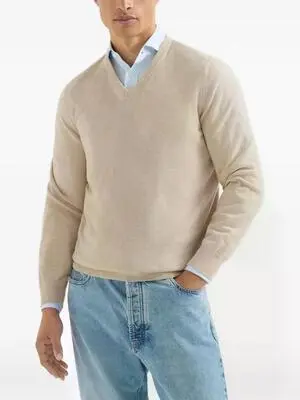 Brunello Cucinelli Long-sleeve Cashmere Jumper - Neutrals
