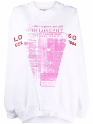 Philosophy Di Lorenzo Serafini Graphic-print Cotton Sweatshirt - White