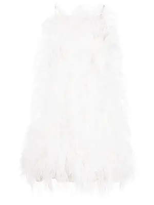 Cult Gaia Shannon Feather Mini Dress - White