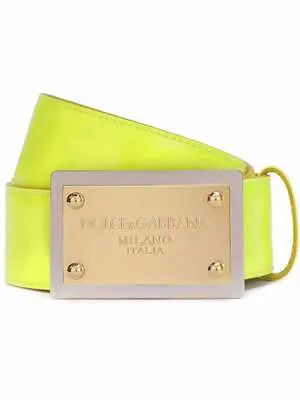 Dolce & Gabbana Logo Plaque Belt - Yellow