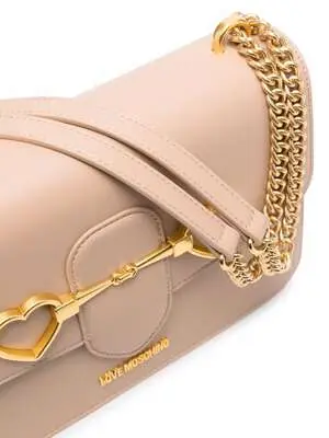 Moschino Heart Detail Shoulder Bag - Neutrals