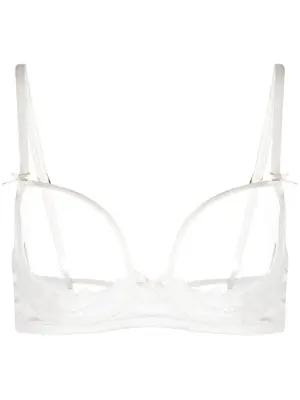 Fleur Du Mal Charlotte Peekaboo Bra - White