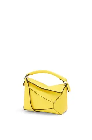 Loewe Luxury Mini Puzzle Edge Bag In Goatskin Lemon Zest