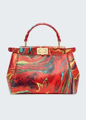 Fendi Peekaboo Multicolored Mini Top Handle Bag - One-color