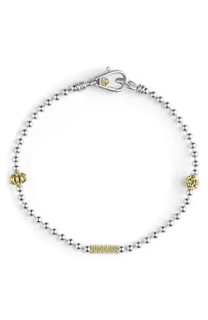 Lagos Caviar Icon Two-tone Bracelet - Silver