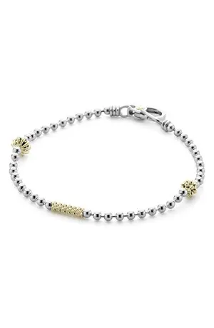 Lagos Caviar Icon Two-tone Bracelet - Silver