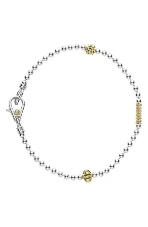 Lagos Caviar Icon Two-tone Bracelet - Silver