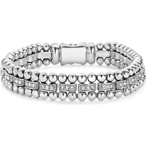 Lagos Caviar Spark Pavé Diamond Bracelet - Silver/diamond