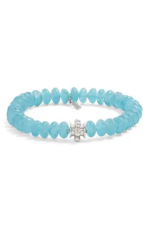 Anzie Bohème Quartz Beaded Stretch Bracelet - Blue