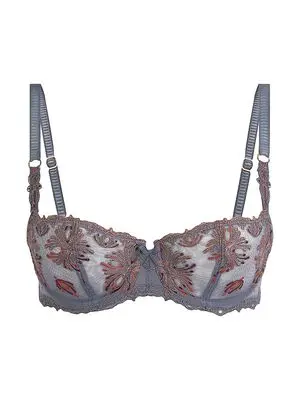 Chantelle Champs Elysses Lace Unlined Demi Bra Slate Grey Multicolor
