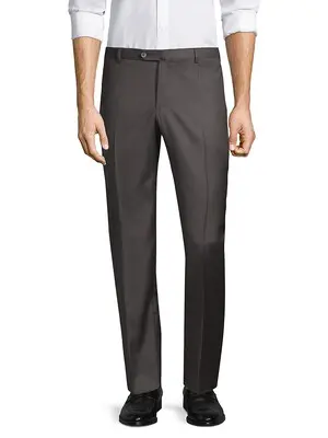 Isaia Gregory Basic Wool Trousers - Charcoal