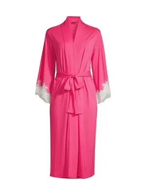 Natori Luxe Shangri-la Robe Heather Pink Raspberry