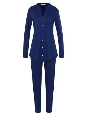 Hanro Pure Essence Cotton Pajamas Deep Indigo